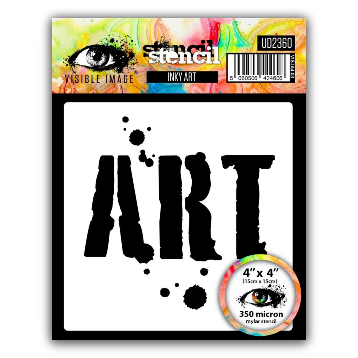 Visible Image Inky Art 4in x 4in Stencil | HobbyMaker