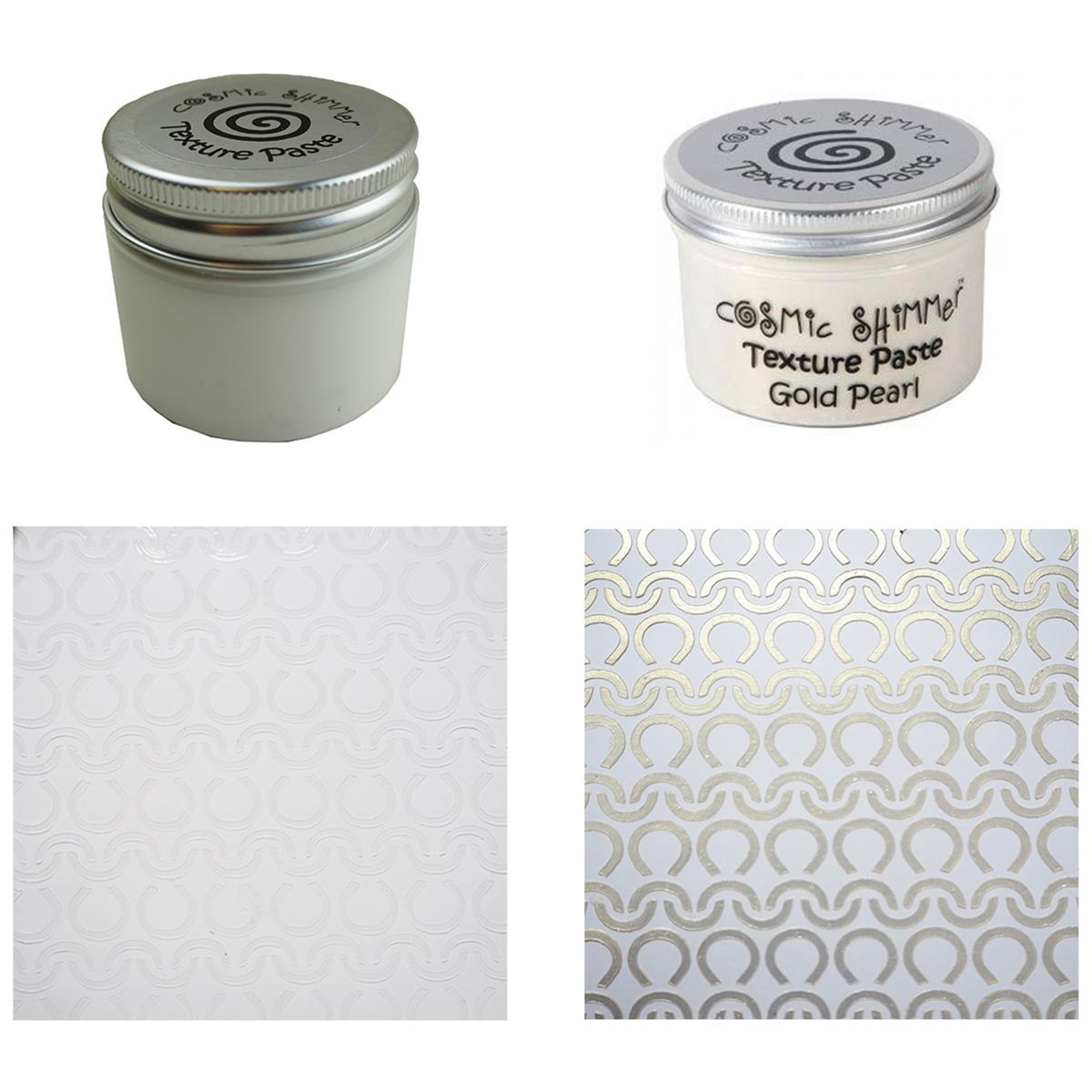 Cosmic Shimmer Texture Paste Duo - Clear and Gold Pearl | HobbyMaker