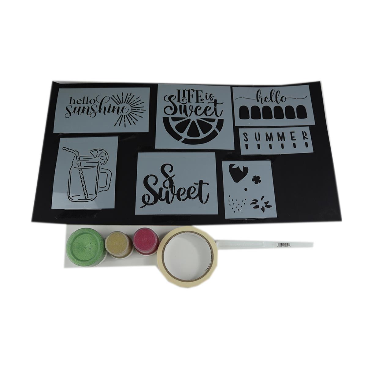 Glitzcraft - Stencil and Glitter Paste Pack, Inc; 7x Stencils, 3x Paste's, Tape & Palette Knife ...
