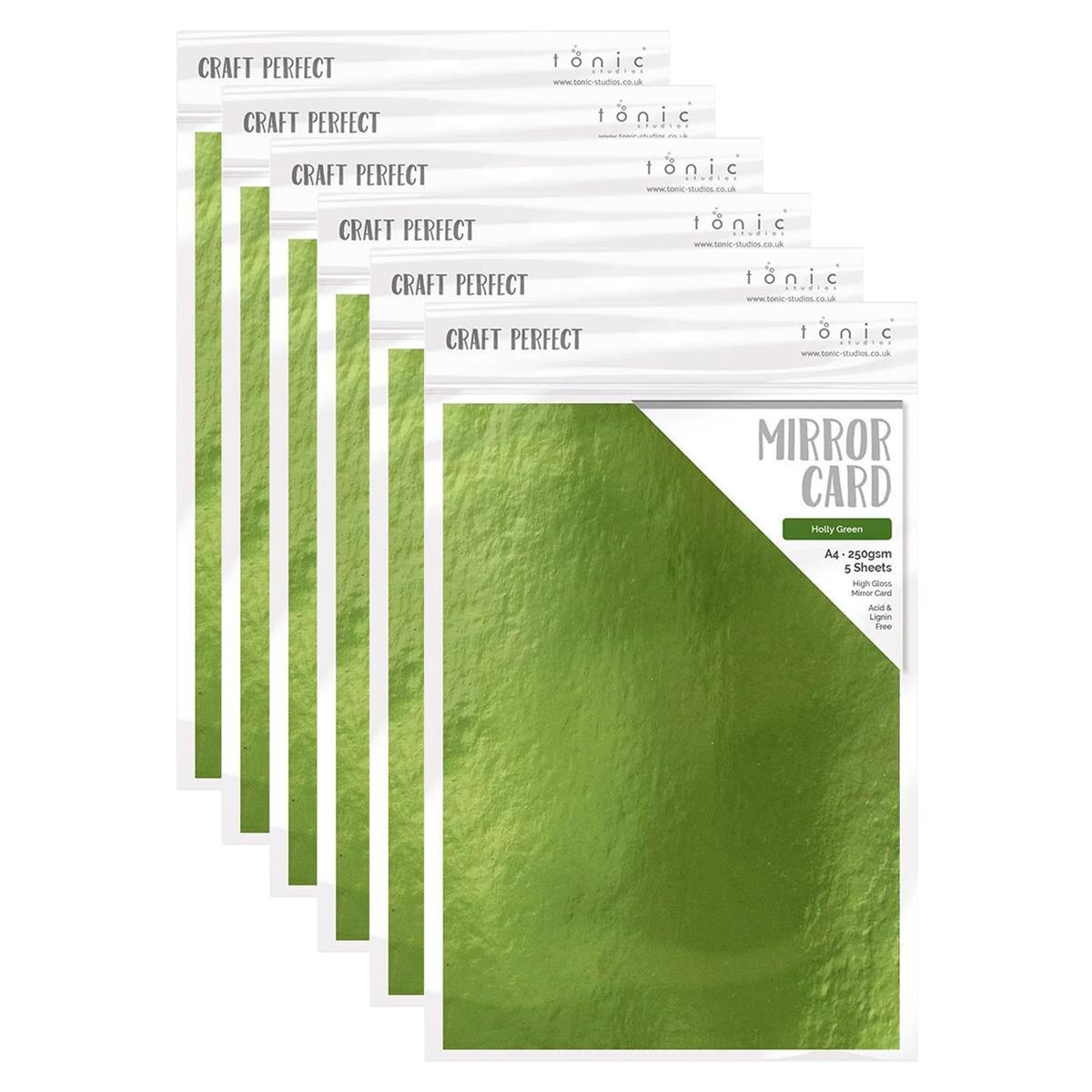 Craft Perfect - Mirror Card - 6 Pack - Holly Green | HobbyMaker