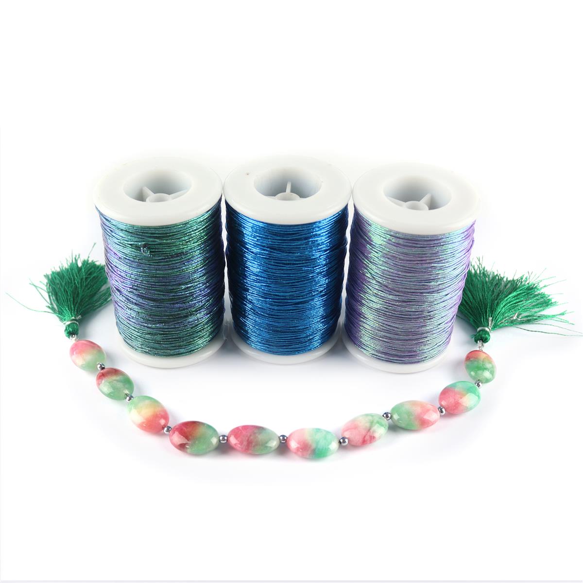 Sweet as a Melon! Watermelon Solar Quartz Ovals with 375m Zari Thread ...