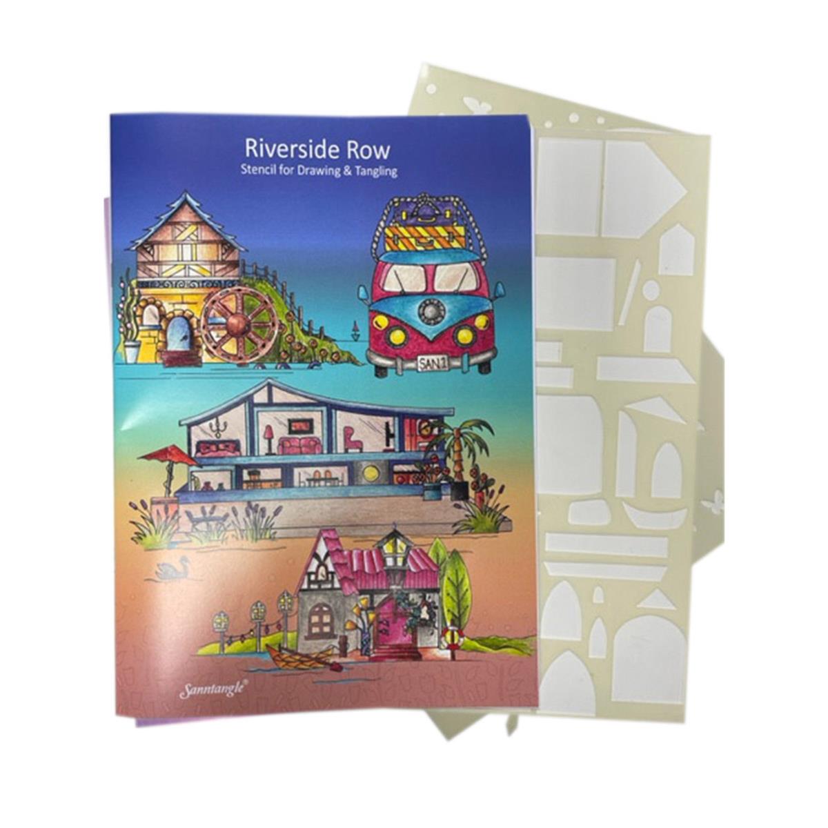 Sanntangle Riverside Row A4 Stencil | HobbyMaker