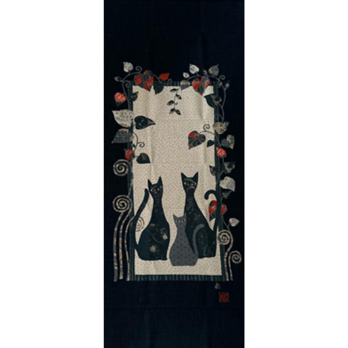 Noren Japanese Cats Panel 0.5m | SewingStreet