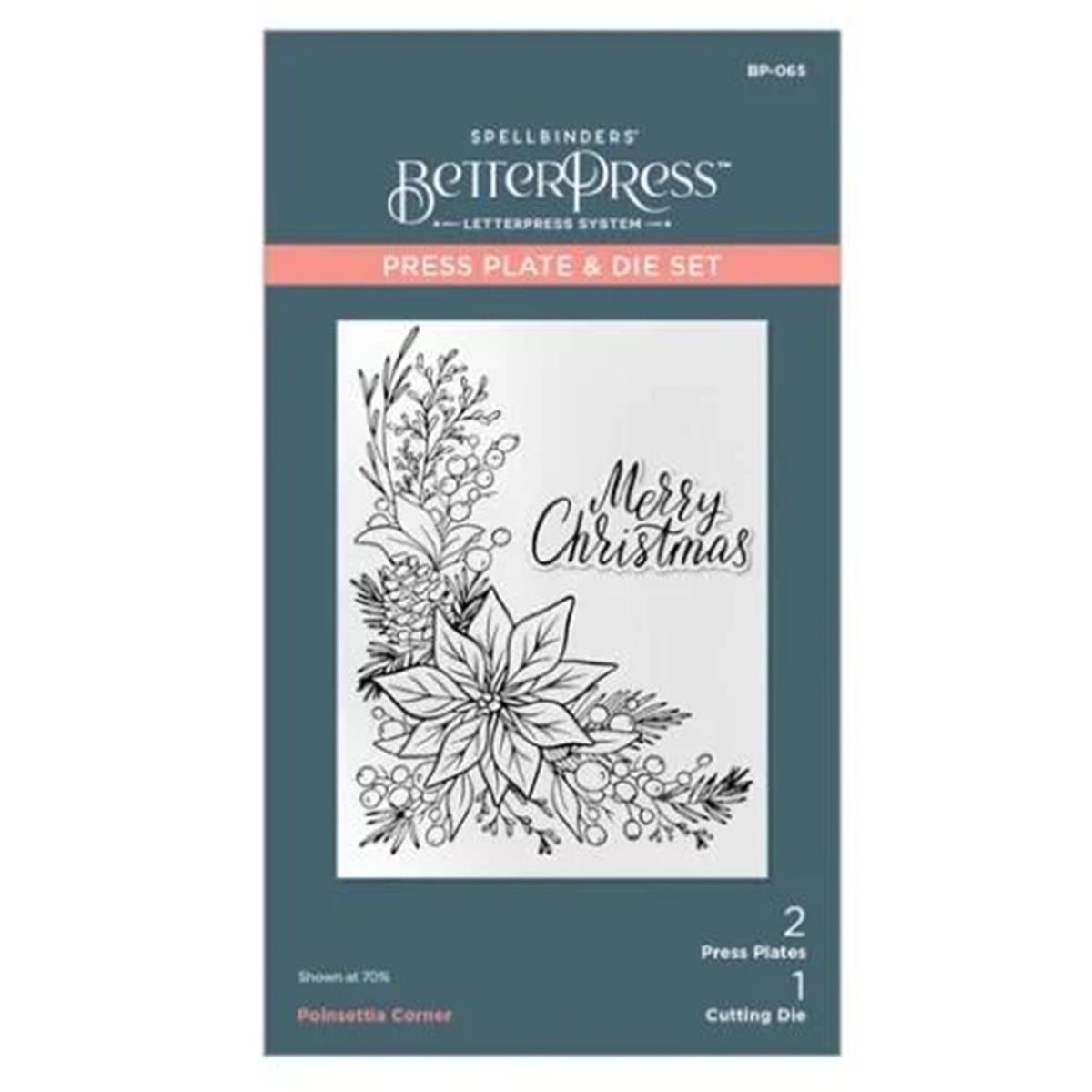 Spellbinders - Poinsettia Corner Press Plate & Die Set From The More ...