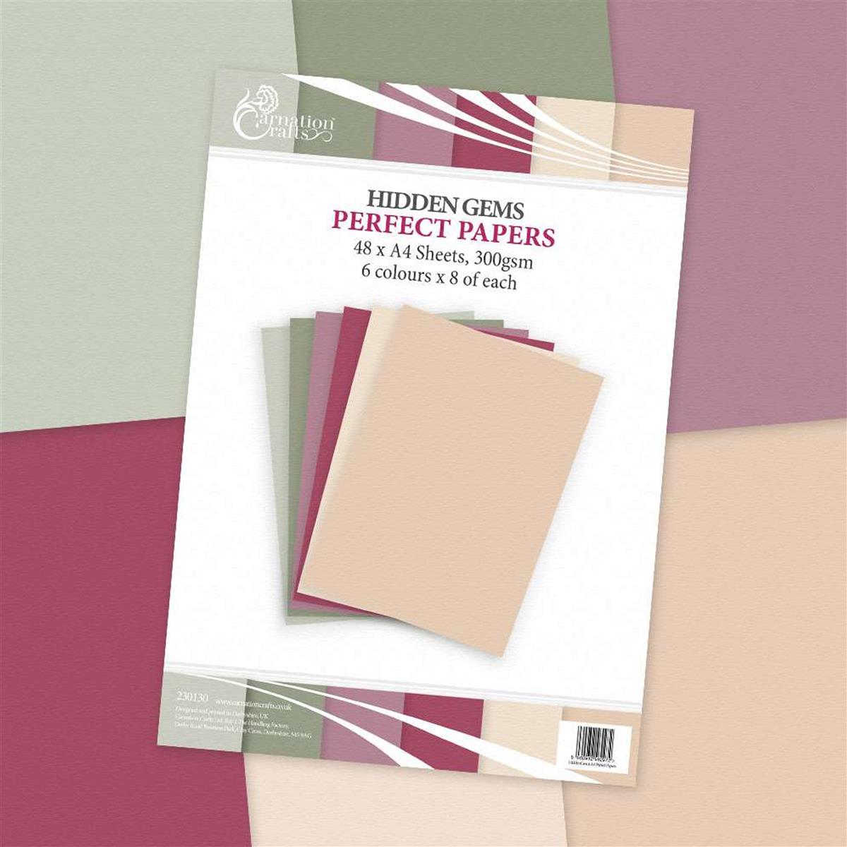 Carnation Crafts Hidden Gems A4 Perfect Papers 300gsm 48 sheets ...