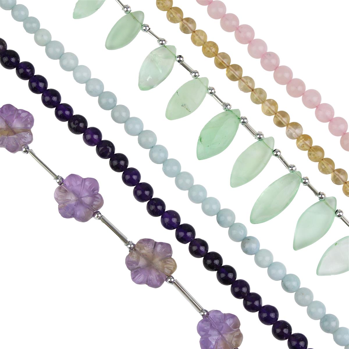 Enchanted Forest Ametrine: Gemstone Flowers & Multi Strand Pastel Kit ...