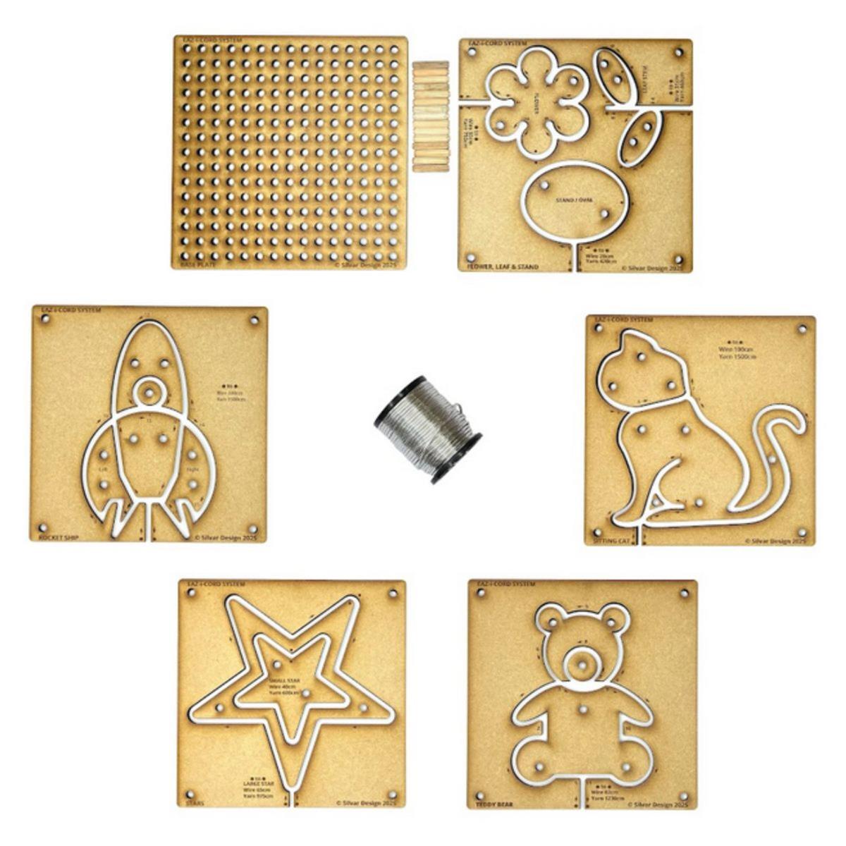 Silvar Design Eaz-i-Cord Wire Forming Jig System - Bundle with 20M Wire ...