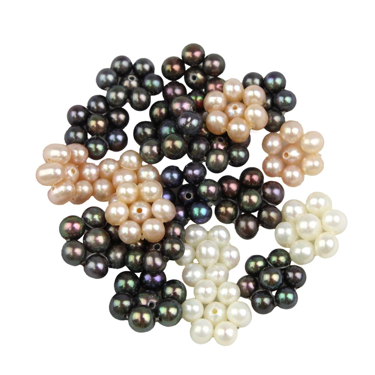 Mixed Colour Freshwater Pearl Floral Beady Beads, Approx 9-10mm 20PCS ...