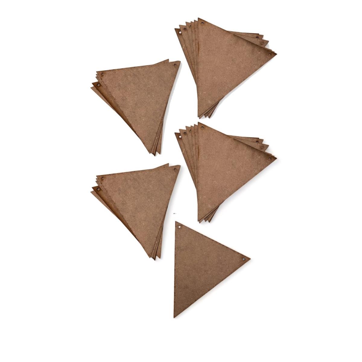 Large MDF Bunting - Triangle pack of 24 | HobbyMaker