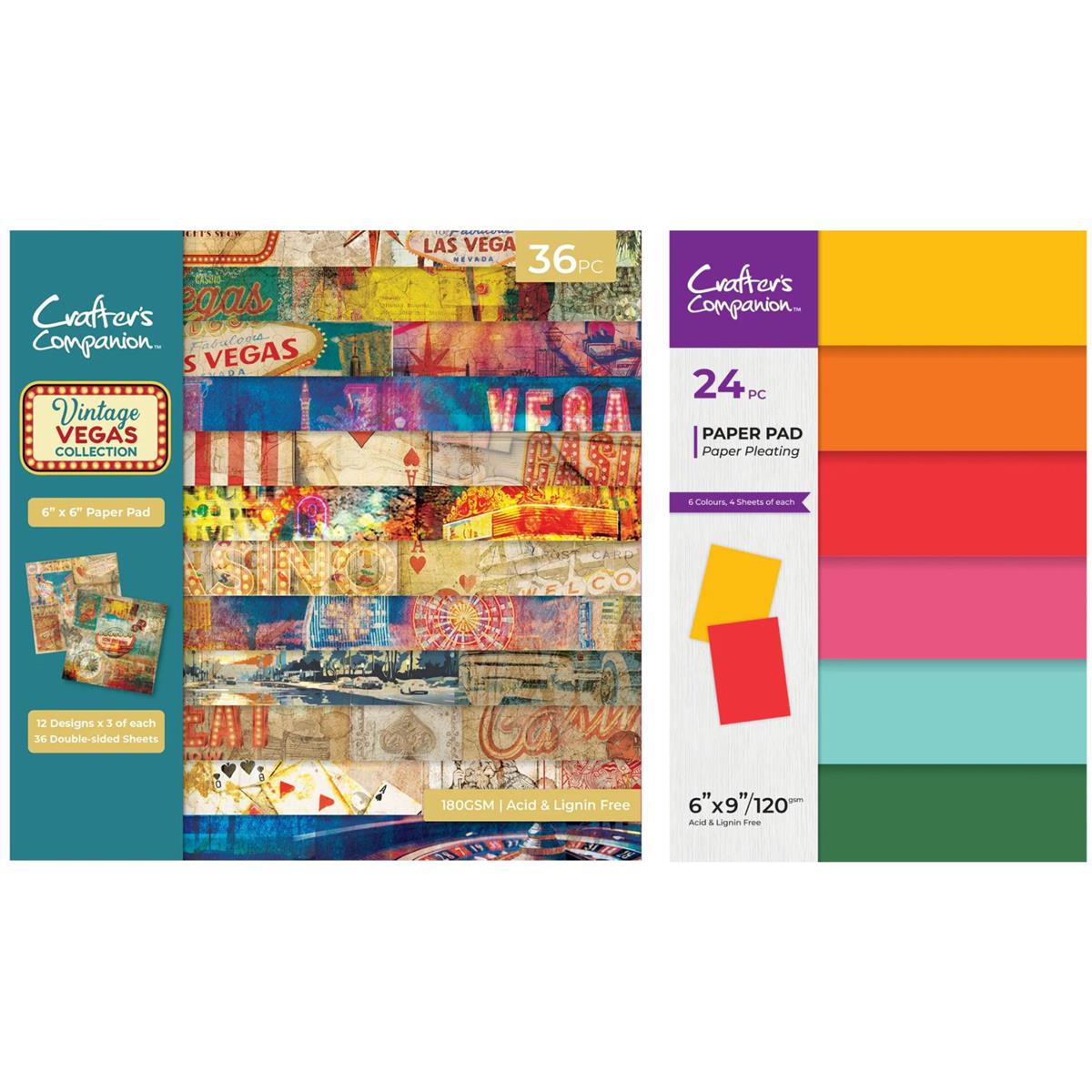 Crafter's Companion - 6x6 & 6x9 Paper Pads - Vintage Vegas & Everyday ...