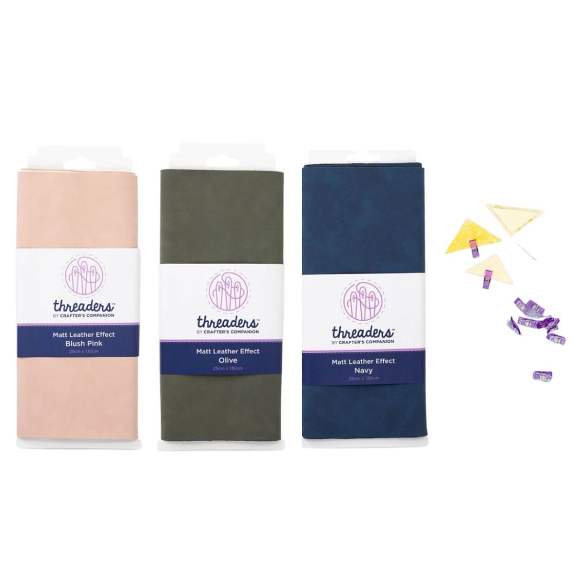 Threaders Matt Leather Effect Fabric Collection with FREE Quilting ...