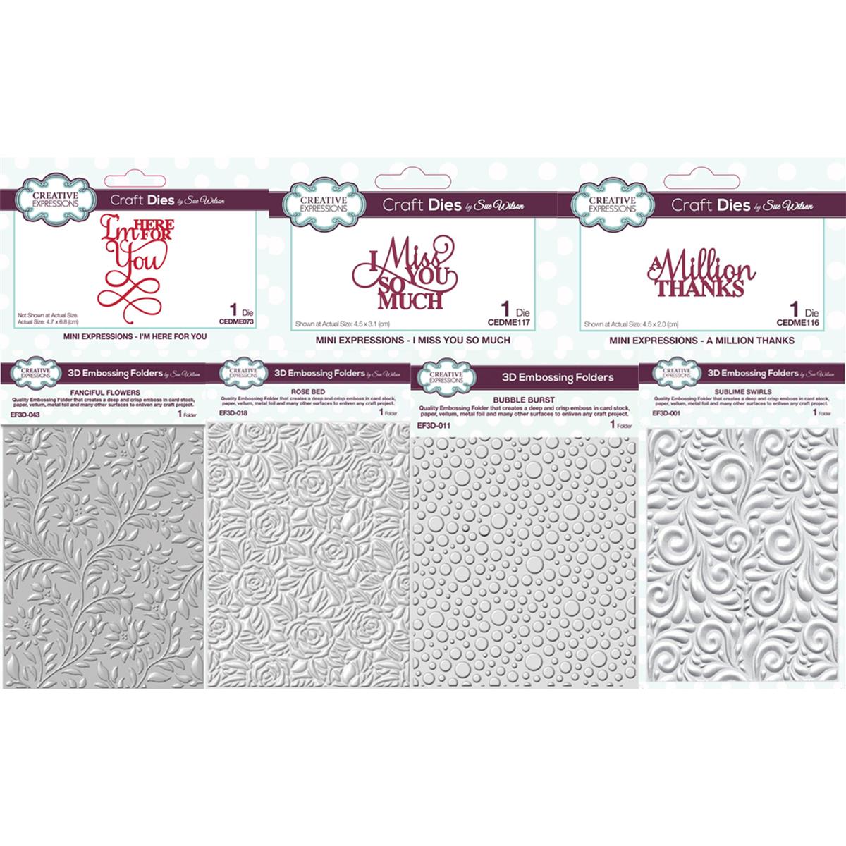 Creative Expressions - Embossing Folder and Sentiment Die Bundle ...