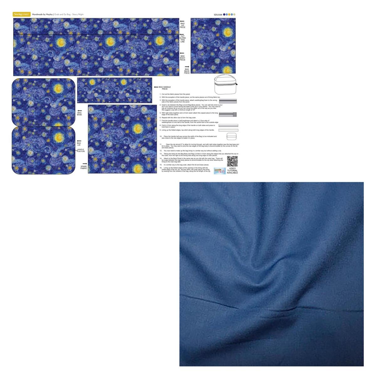 Handmade by Hayley - Grab and Go - Starry Night Panel (70x52cm) + 0.5m ...