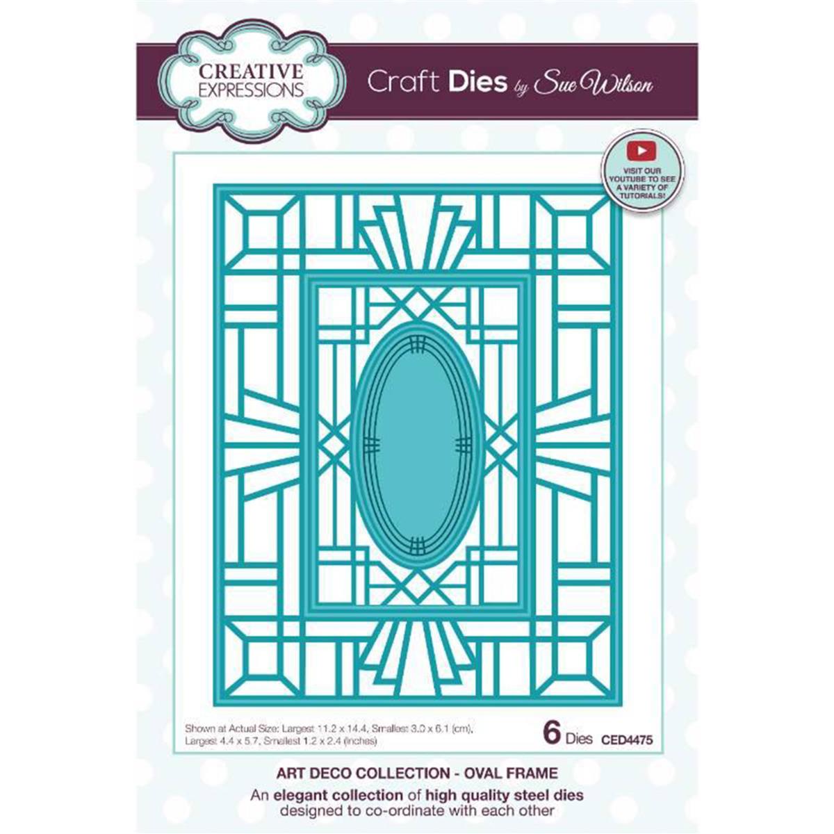 Creative Expressions Sue Wilson Art Deco Collection Oval Frame Craft Die | HobbyMaker
