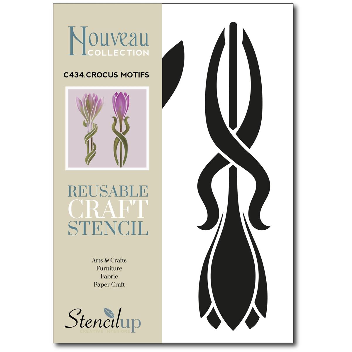 Stencil Up Crocus Motifs A5 Stencil | HobbyMaker