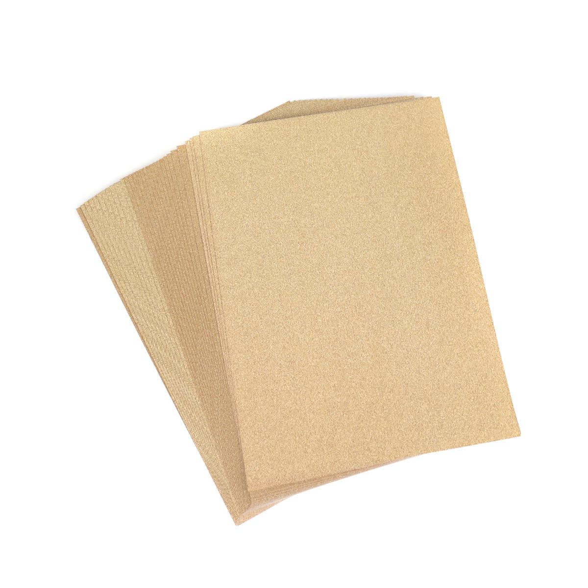 Hobbymaker. 210gsm glitter card. 30 sheets. Light Gold | HobbyMaker