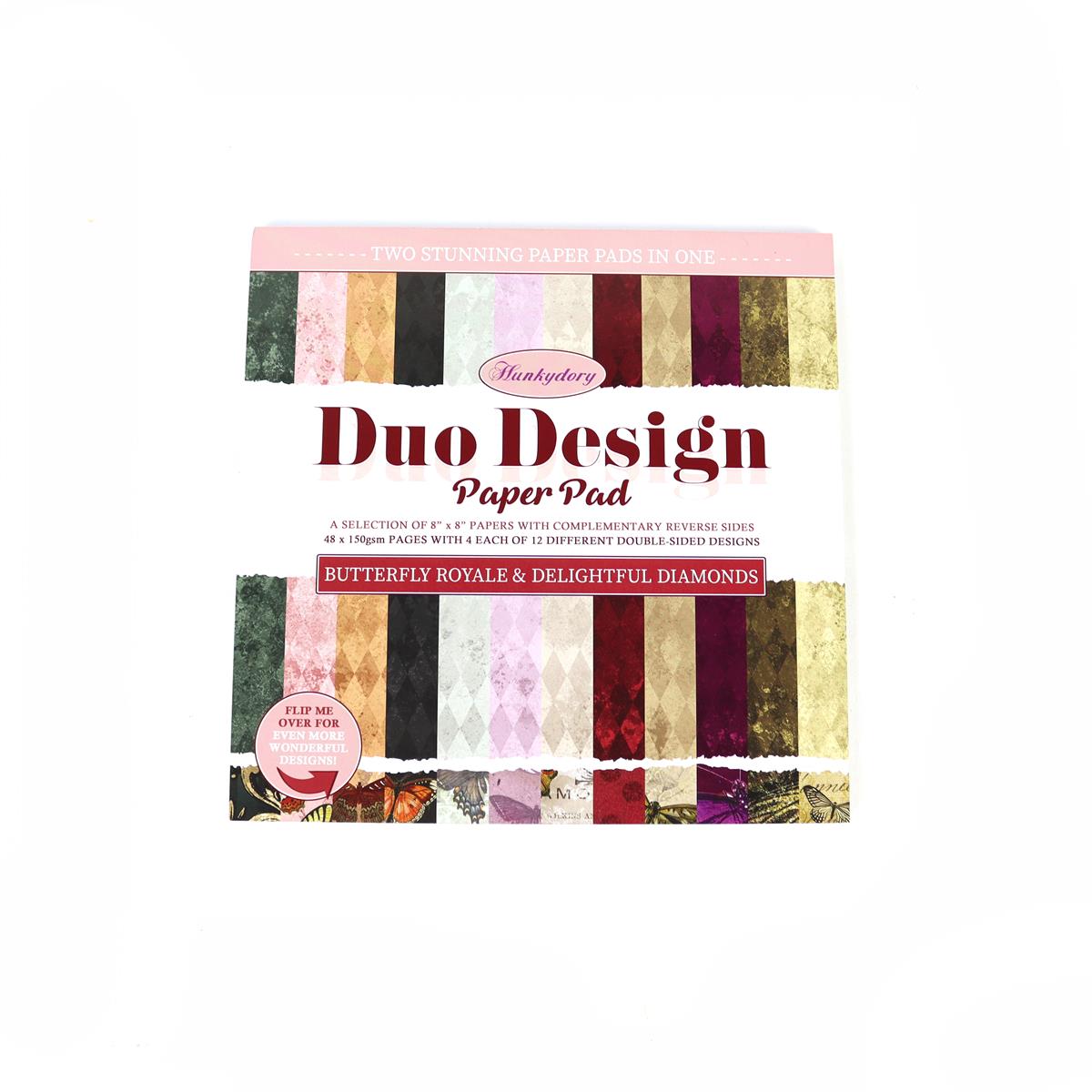 Duo Design Paper Pads - Butterfly Royale & Delightful Diamonds, 8 x 8 ...