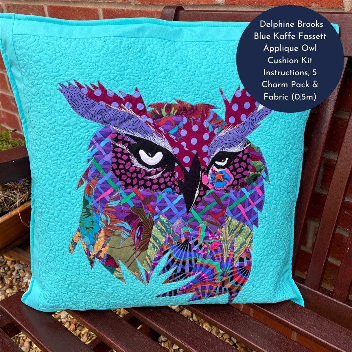 Delphine Brooks Blue Kaffe Fassett Applique Owl Cushion Kit ...