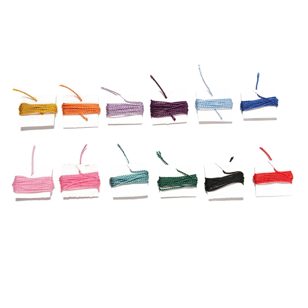 Pack of Multi-Coloured 1mm Nylon Cord, 1m each (Red, Orange, Yellow ...