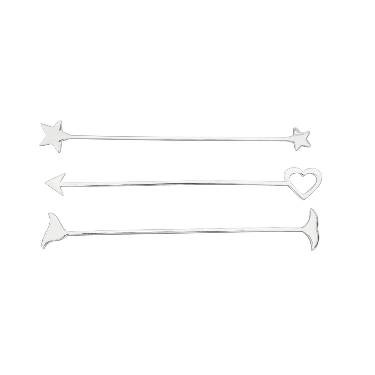 Set of 3 925 Sterling Silver Adjustable Ring Shanks, including Heart ...