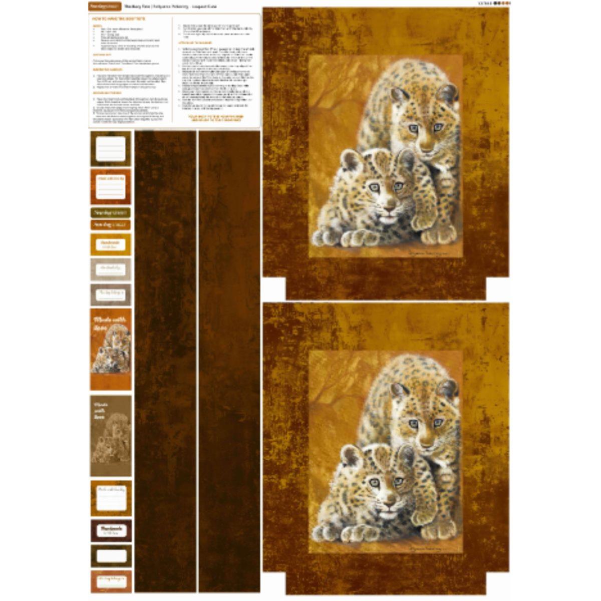 Pollyanna Pickering Baby Leopard Tote Fabric Panel (70 x 100cm ...