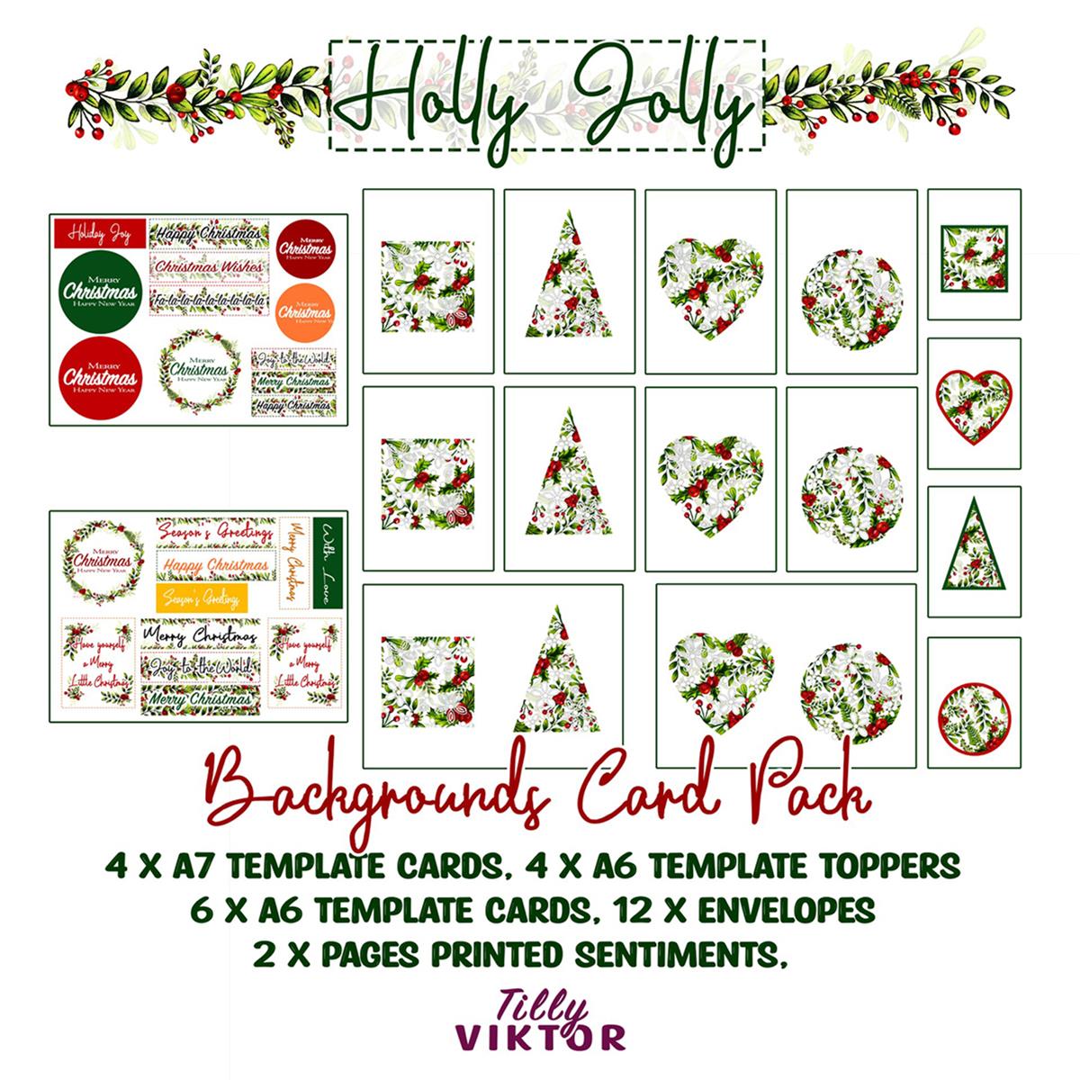 TillyViktor - Holly Jolly Backgrounds Card Pack | HobbyMaker
