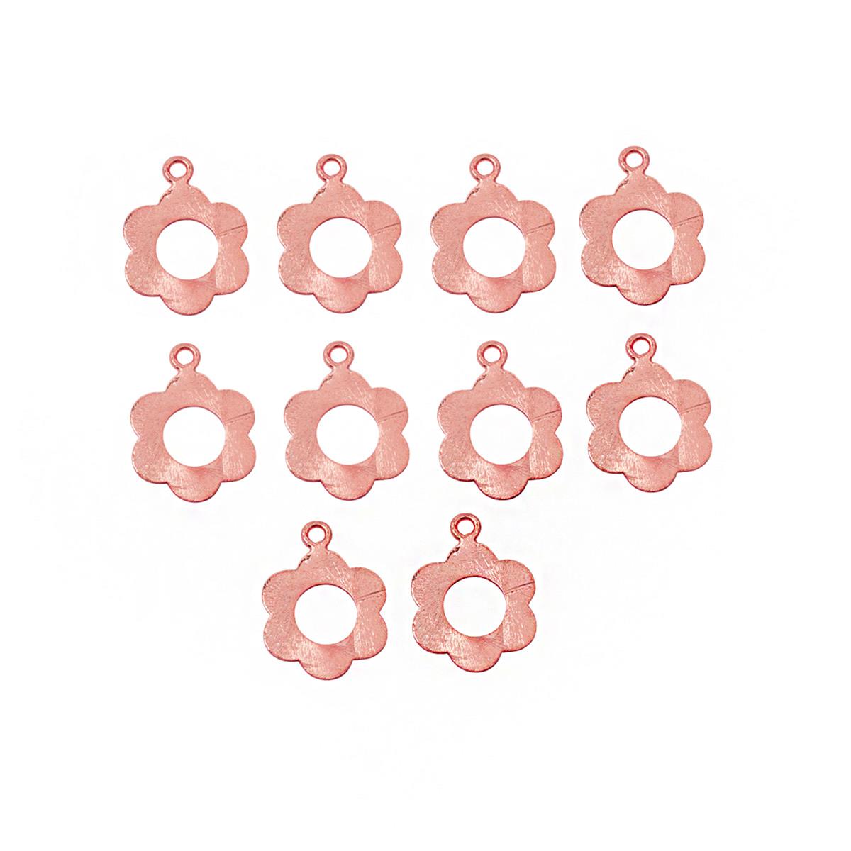 Rose Gold Plated Base Metal Interlinking Flower Clasp Approx 21x26mm ...