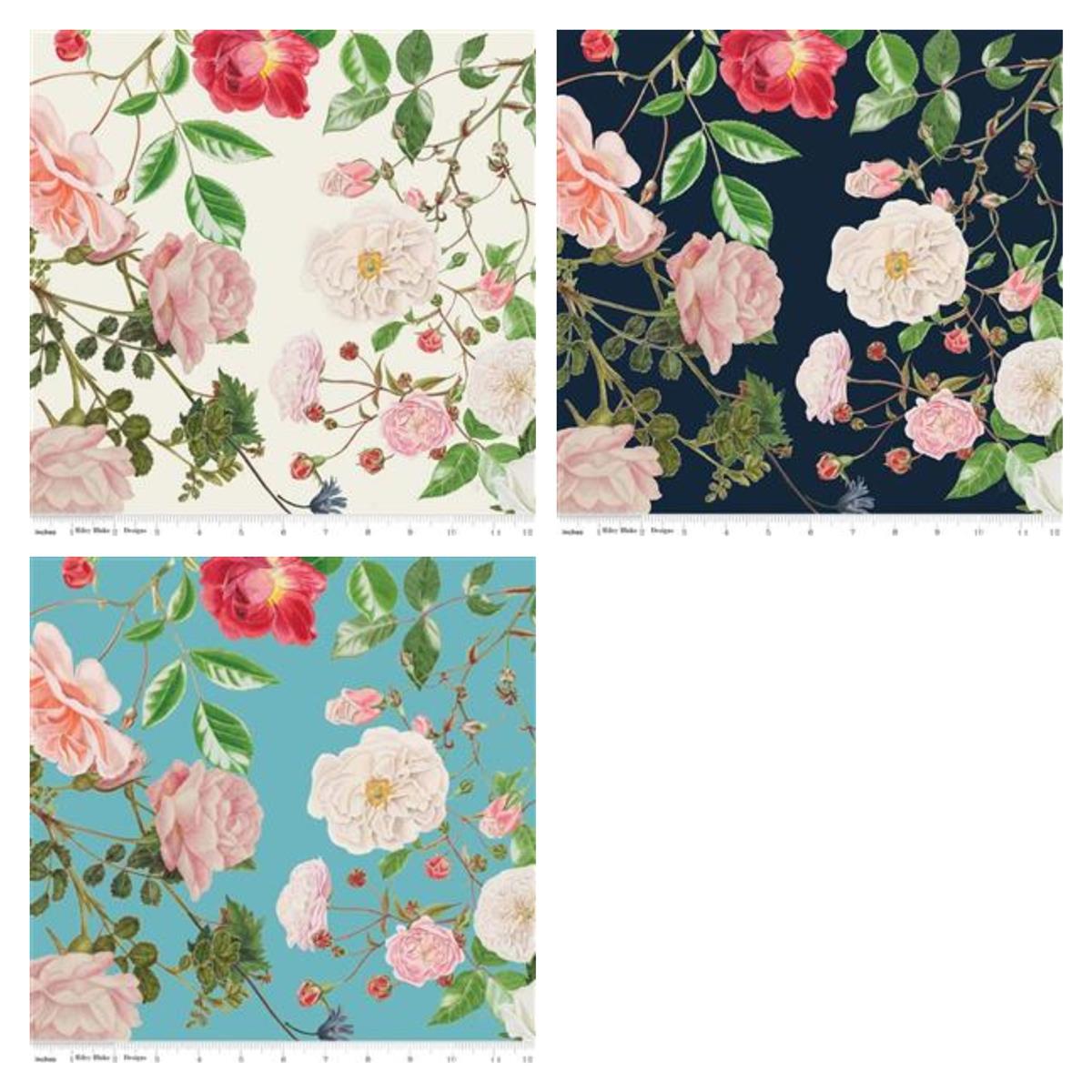 Riley Blake RHS Floral Gardens Collection Roses Fabric Bundle (1.5m ...