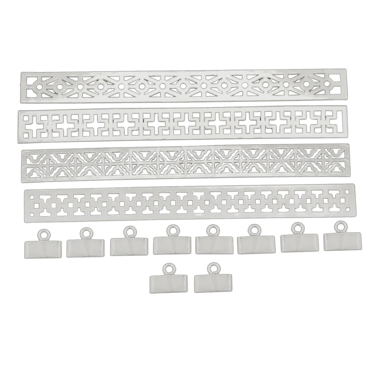 Set of 4 Designs Silver Plated Base Metal Flat Decorative Wire and End ...