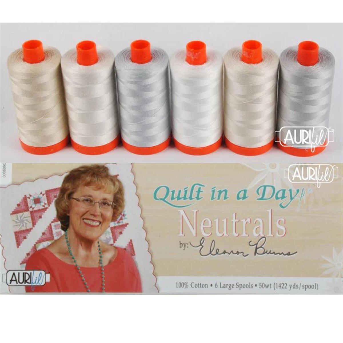Aurifil Quilt in a Day by Eleanor Burns 6 Large 50wt Spools (6 x 1300m ...