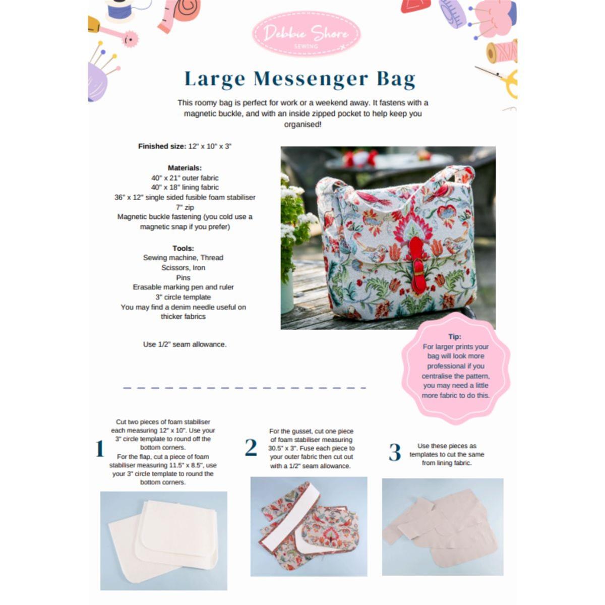Debbie Shore Large Messenger Bag Instructions | SewingStreet