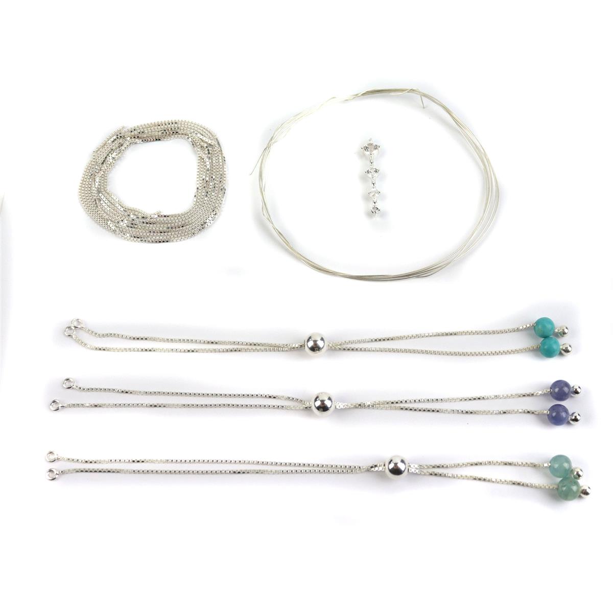 Sterling Silver Mega Bundle! Inc; 925 Wire 0.4mm, Rope Chain, Connector ...