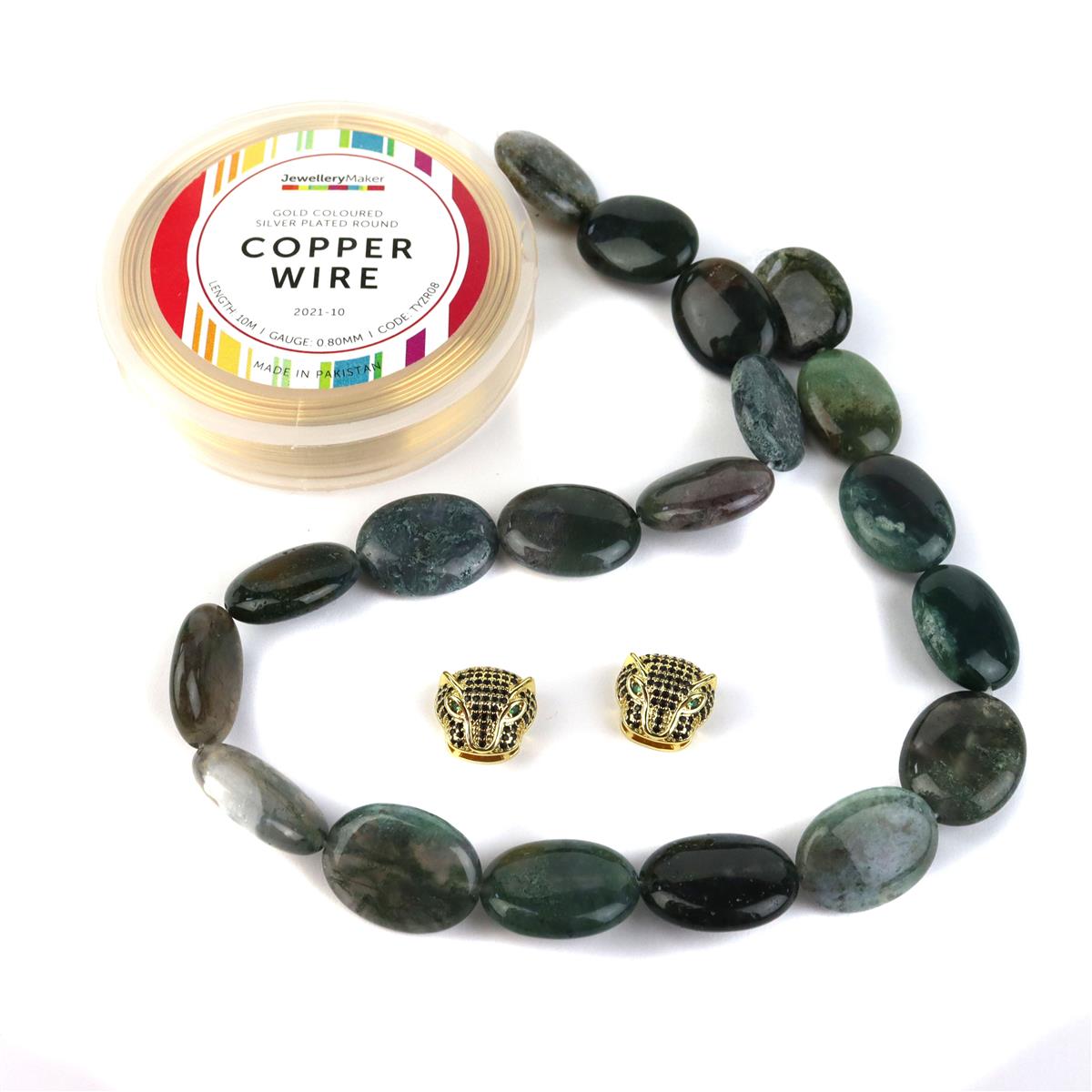 Pounce; Gold Plated Base Metal Panther Spacer Beads, Rainbow Obsdian ...