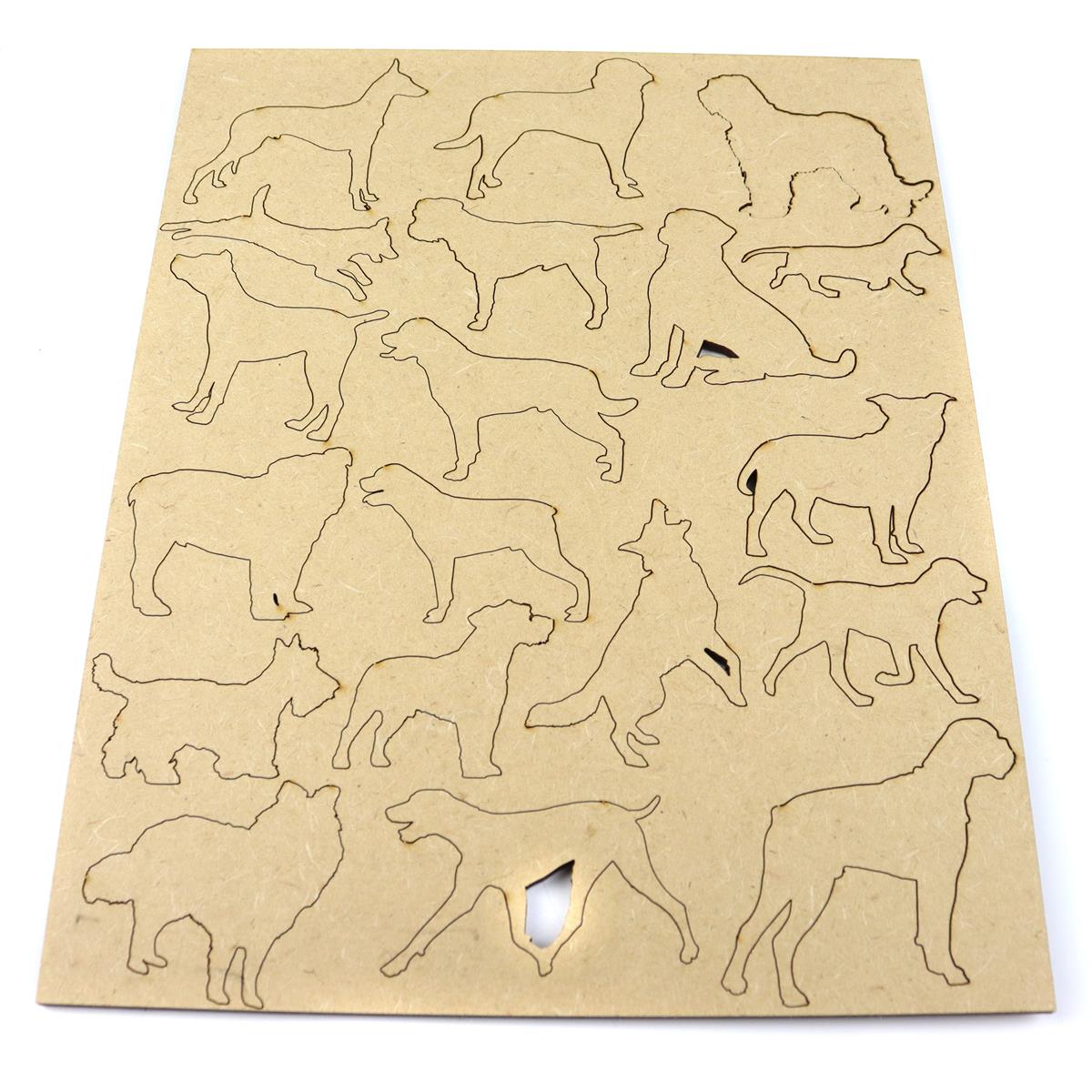 Bert & Gert's MDF Dogs Embellishments Board (contains 19 pieces ...