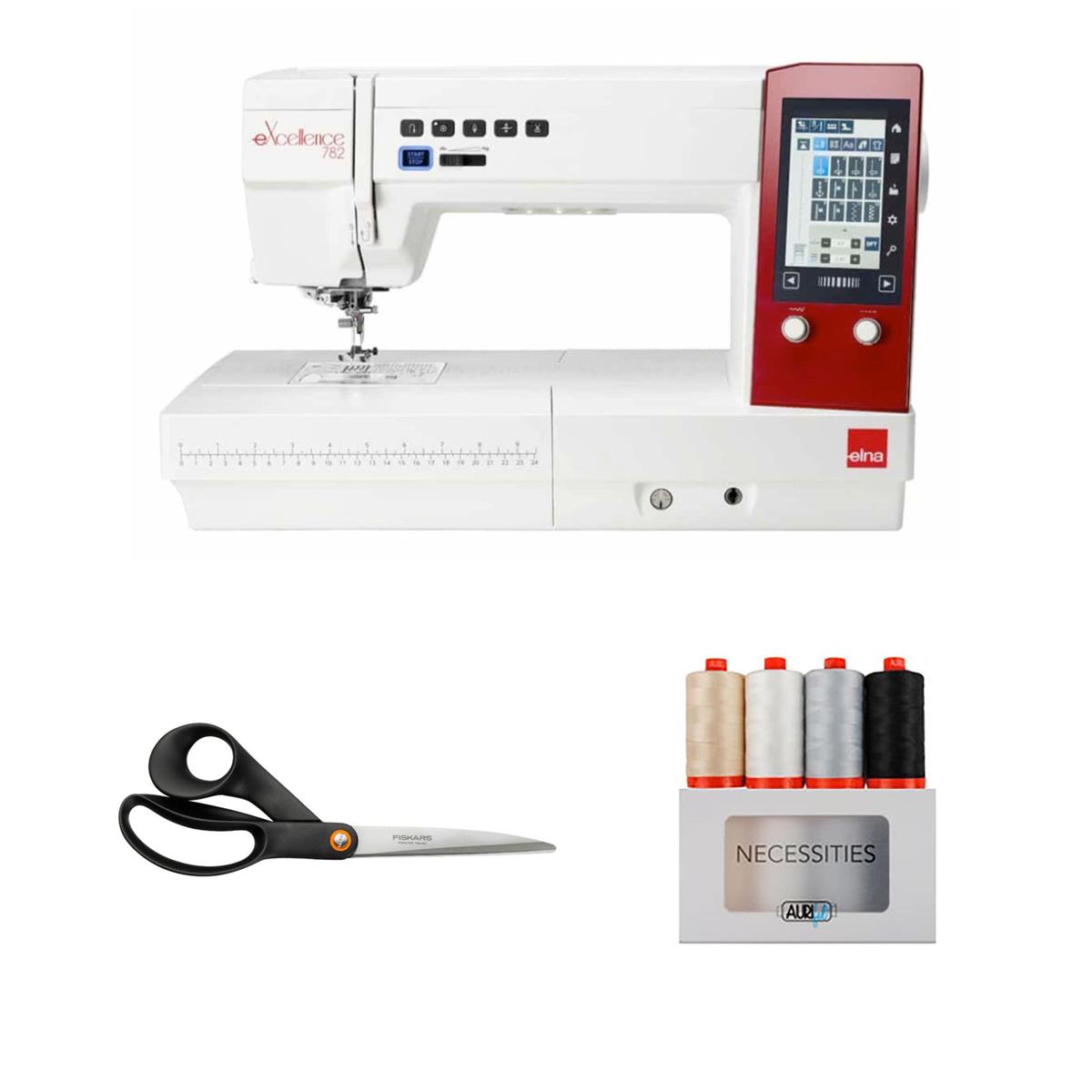Elna eXcellence 782 Sewing & Quilting Machine Bundle with Scissors ...