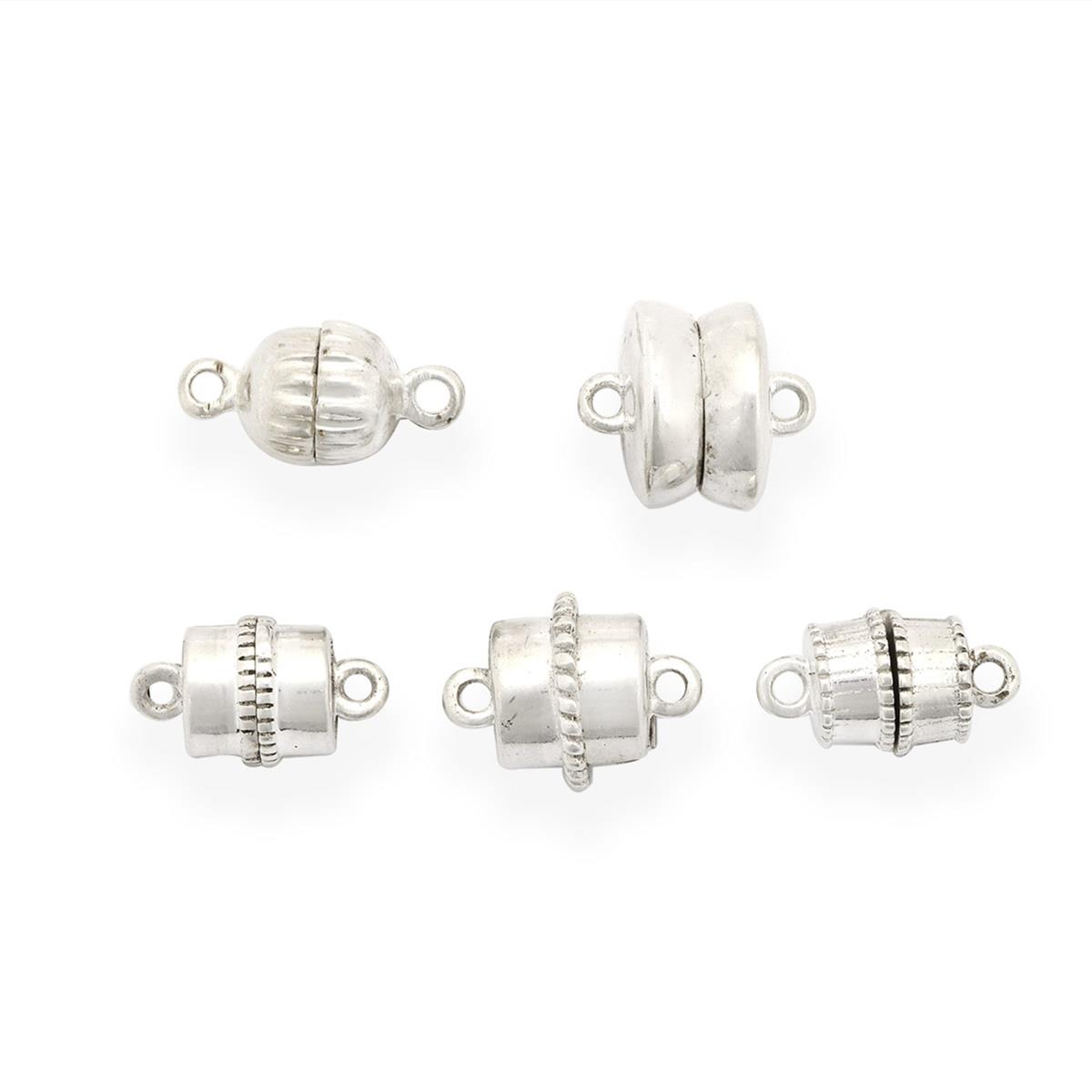 Silver Plated Base Metal Magnetic Clasp, Approx 7mm, (Pack of 5 ...