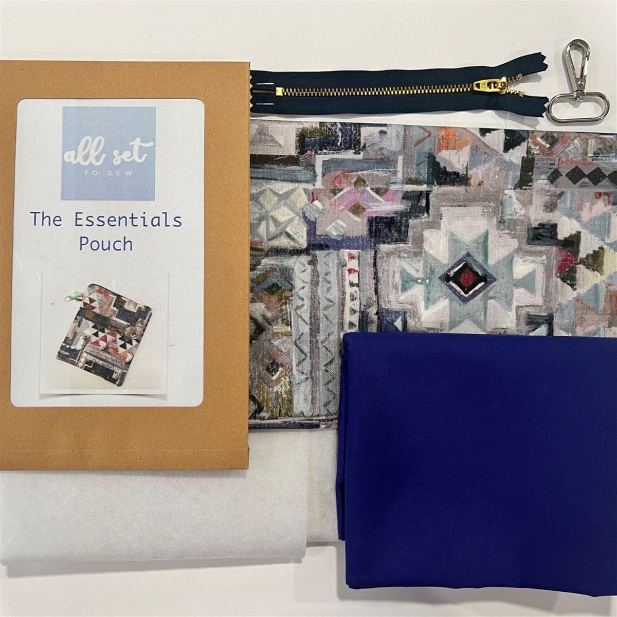 All Set to Sew The Essentials Pouch Aztec Canvas Kit | SewingStreet