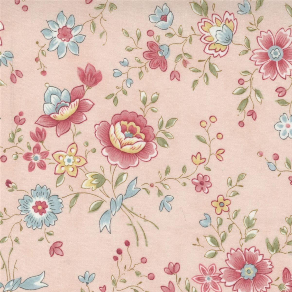 Moda Promenade Floral Field Blush Fabric 0.5m | SewingStreet