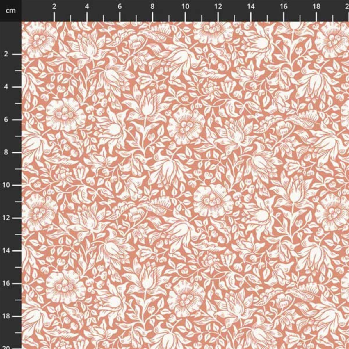 William Morris Wandle Mallow Coral Fabric 0.5m | SewingStreet