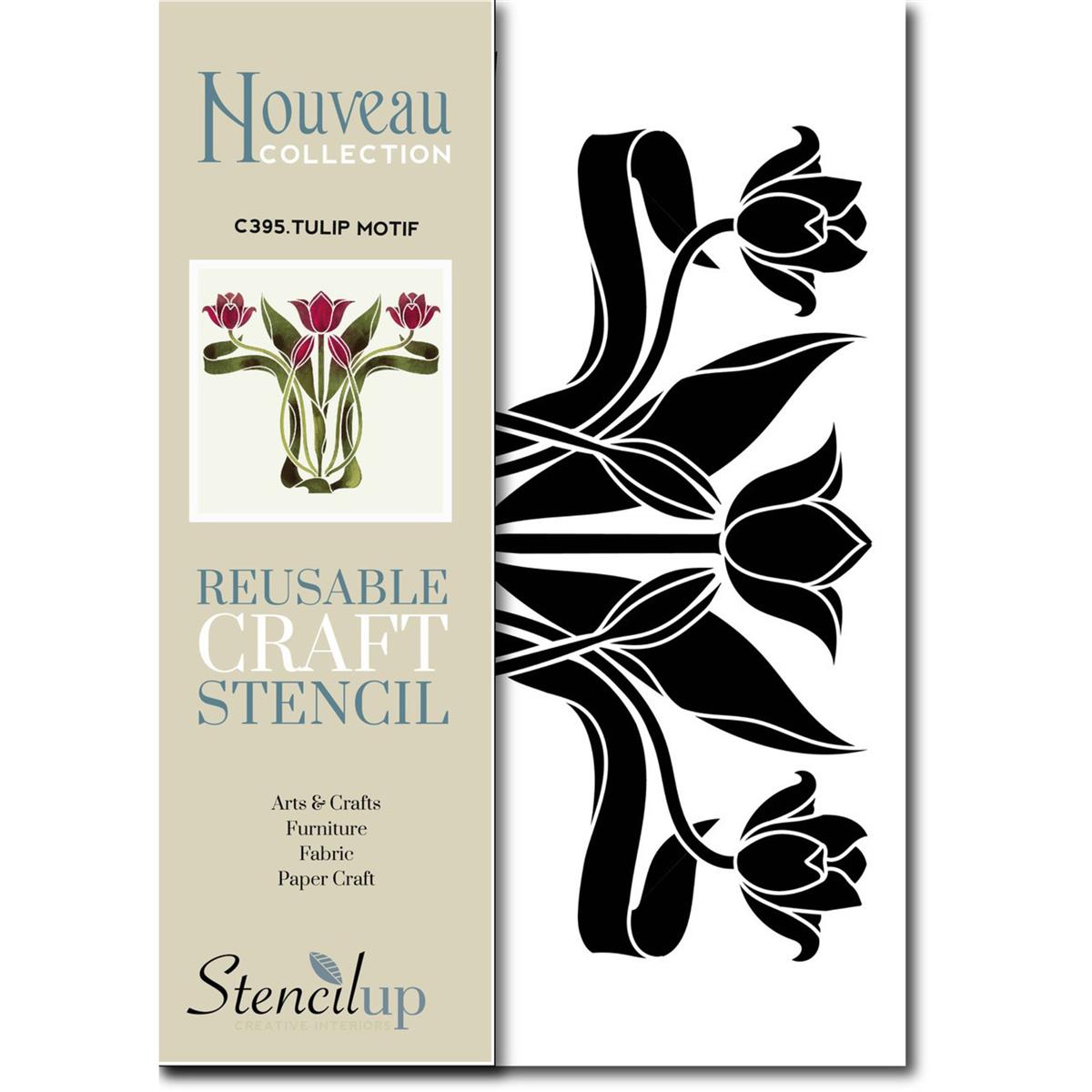 Stencil Up Nouveau Tulip Motif A4 Adhesive-backed Stencil | SewingStreet