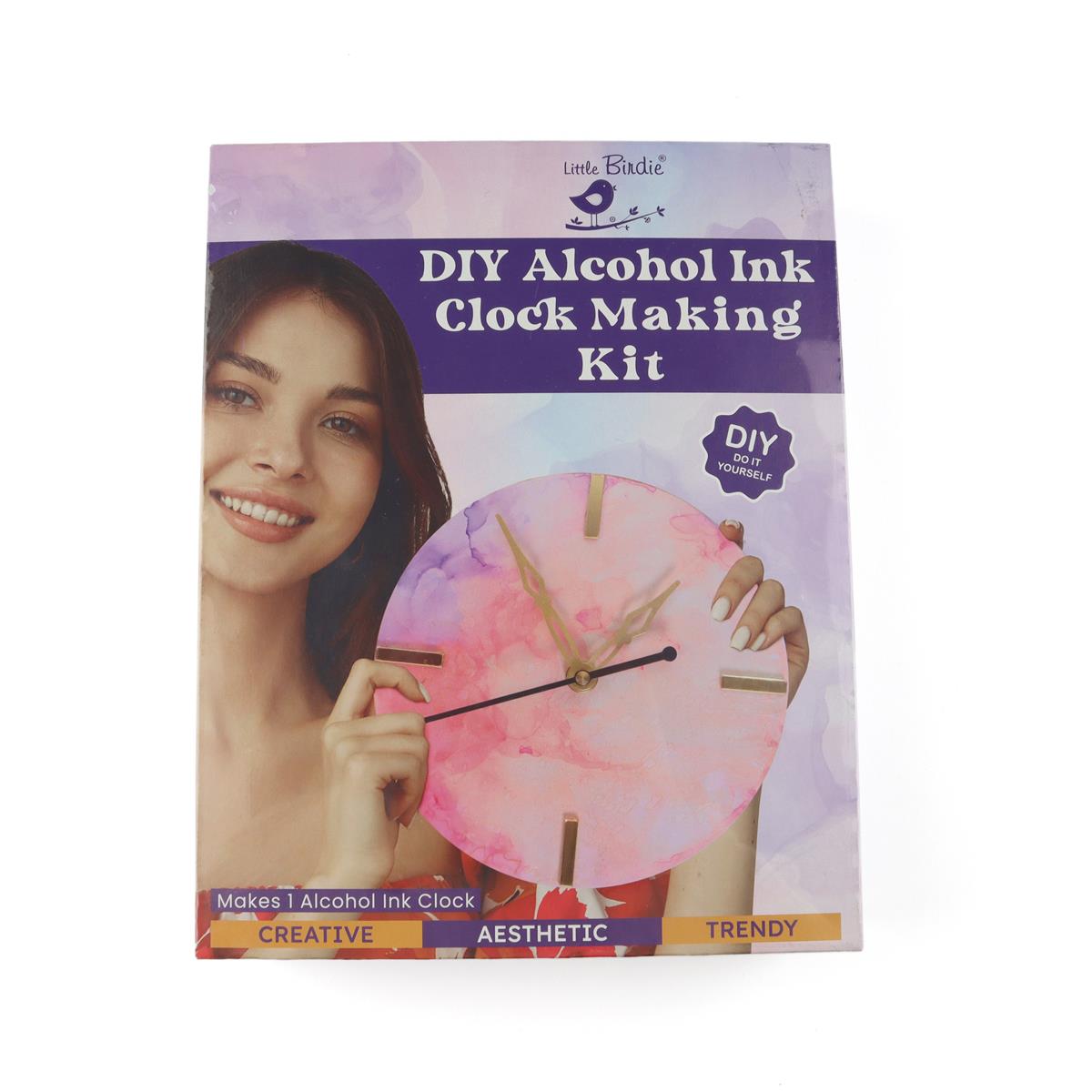 Little Birdie. DIY PVC Board Alcohol Ink Clock Making Kit. | HobbyMaker
