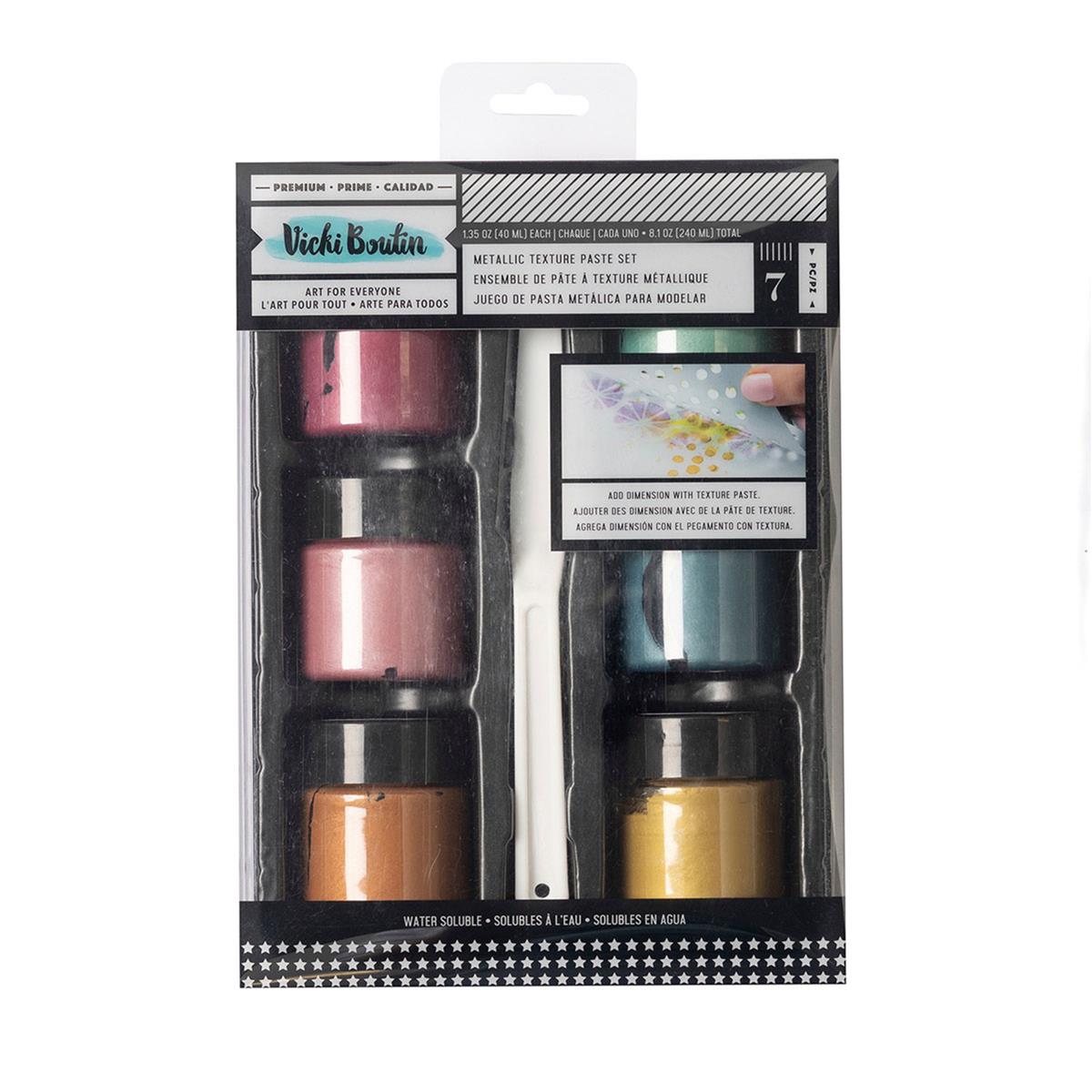 Vicki Boutin - Mixed Media - Texture Paste Set - Metallic (7 Piece) | HobbyMaker