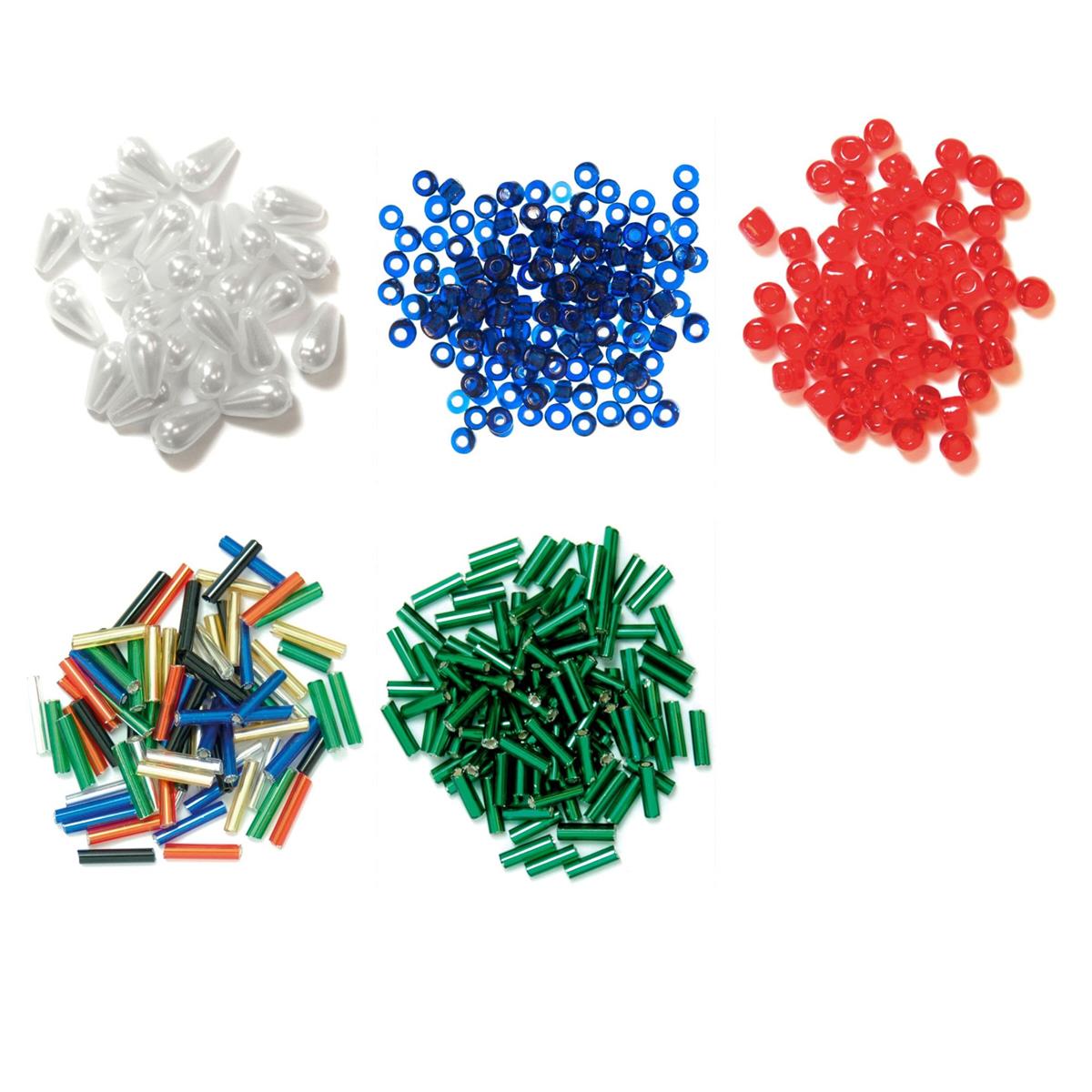 Beads Bundle (5pcs): Bugle Beads (2pcs), E Beads (2pcs) & Drop Beads ...