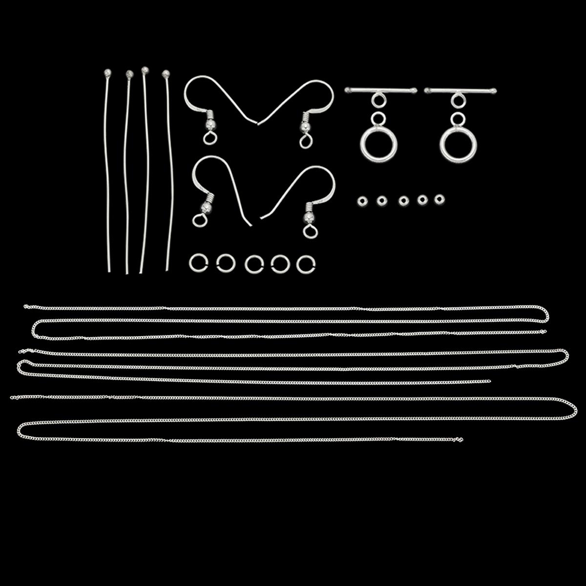 925 Sterling Silver Mini Findings Pack, 21pcs | JewelleryMaker