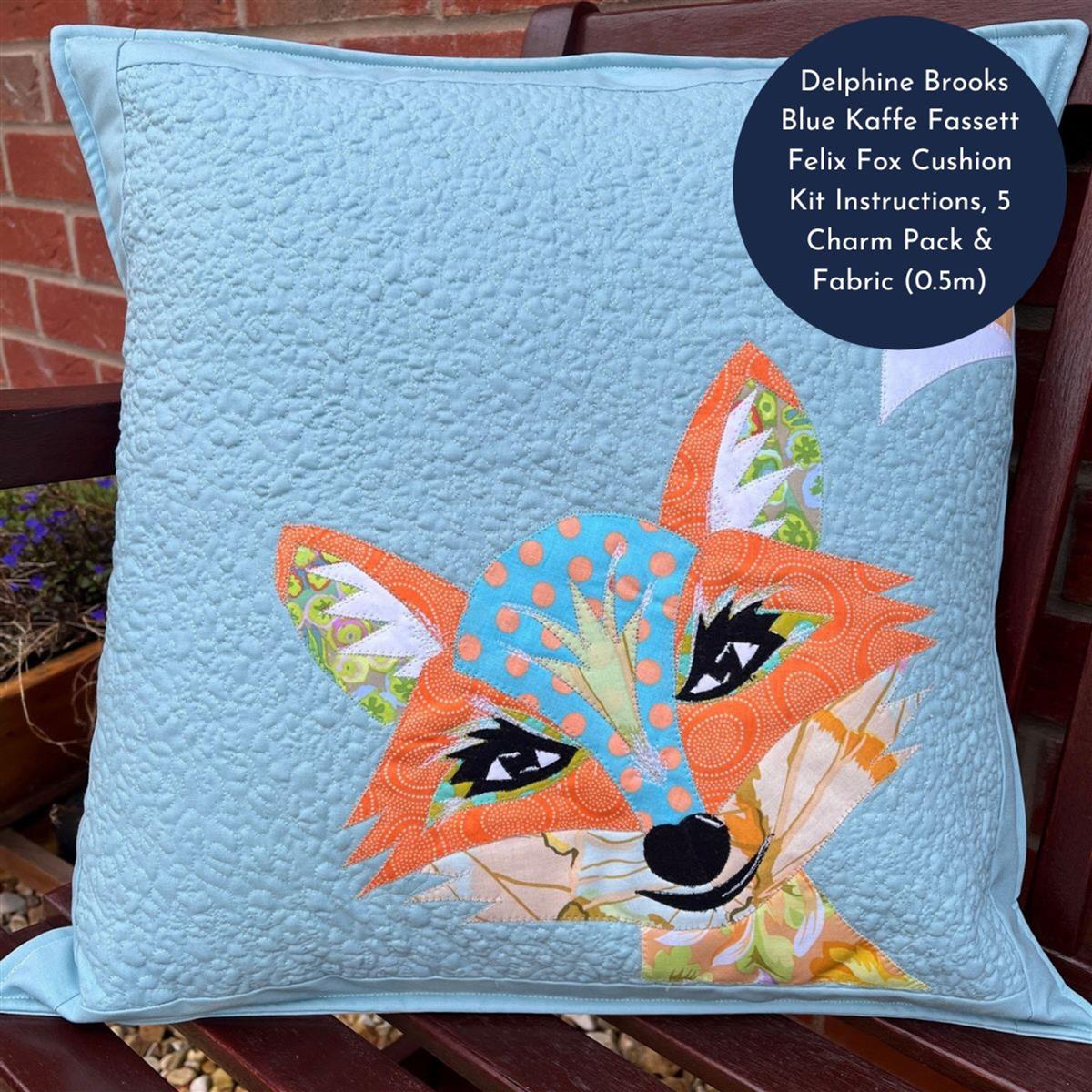 Delphine Brooks Blue Kaffe Fassett Felicity Fox Cushion Kit ...
