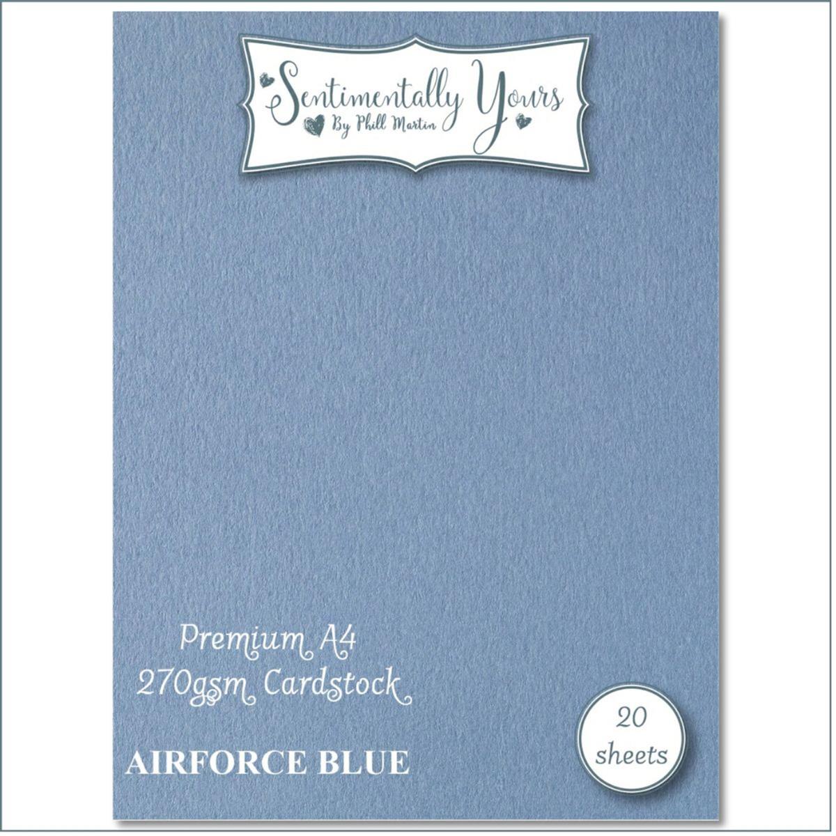 Sentimentally Yours A4 Premium Cardstock (20 Sheets)- Airforce Blue ...