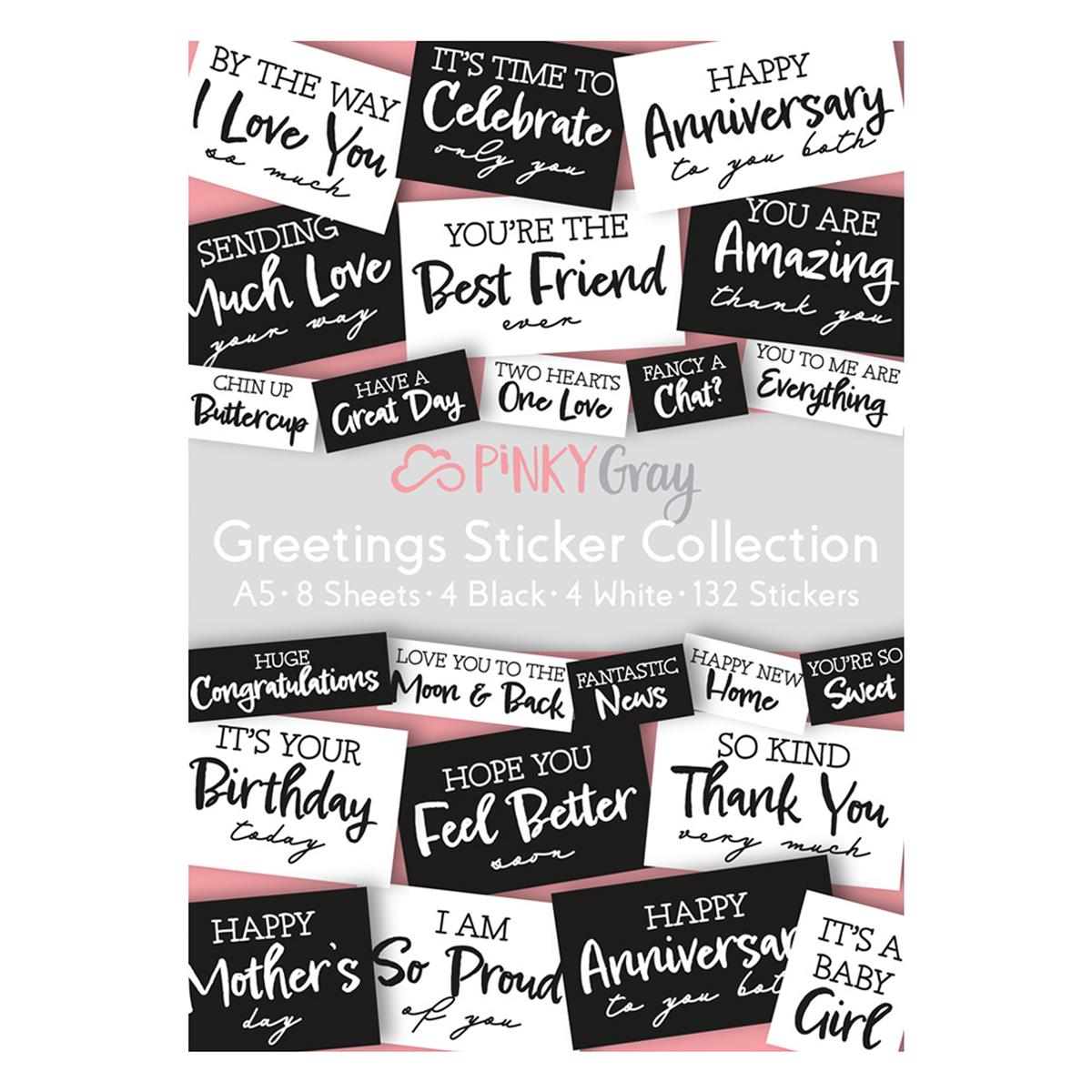Pinky Gray Greetings Sticker Collection | HobbyMaker