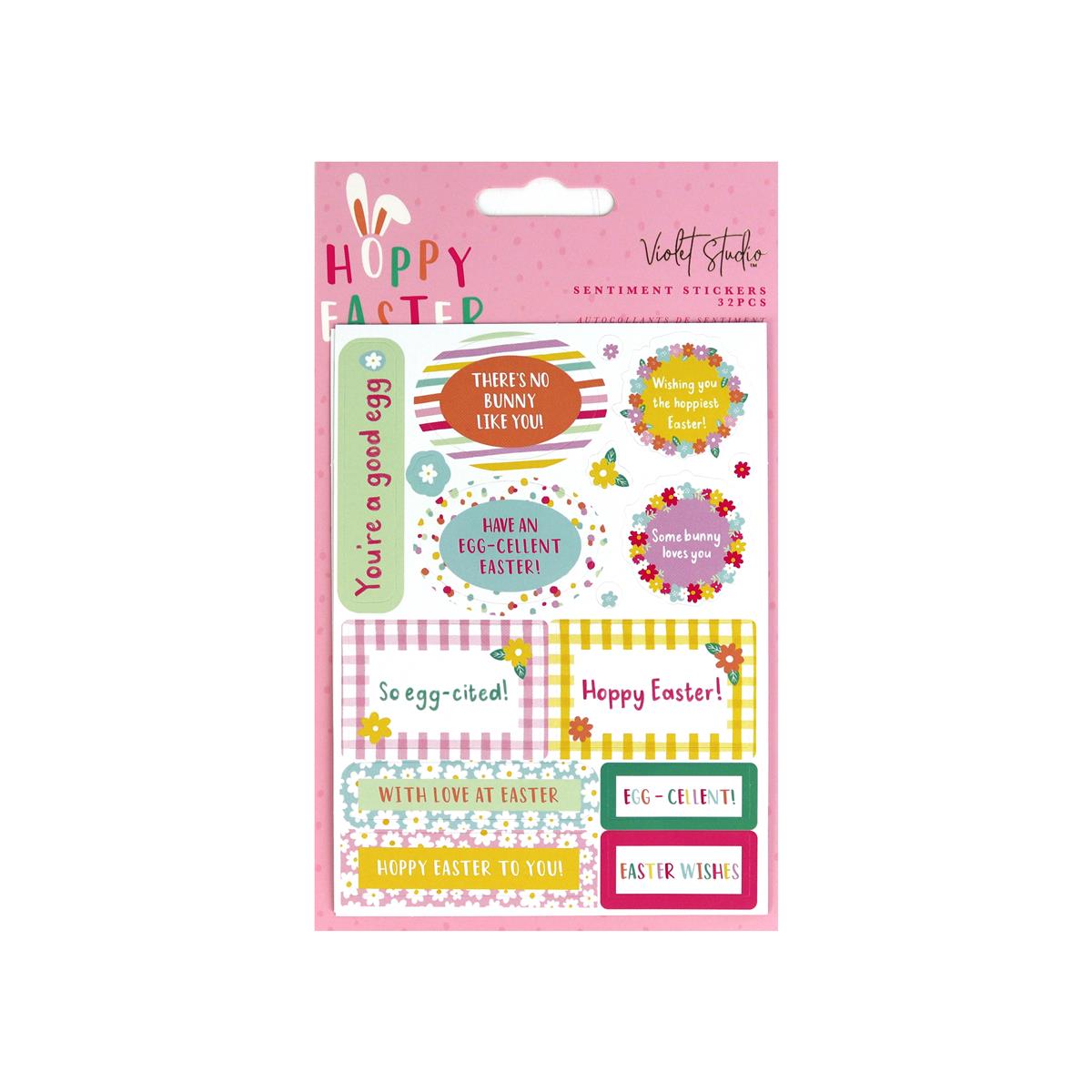 Violet Studio - Sentiment & Die Cut Stickers - Hoppy Easter - 32PC ...