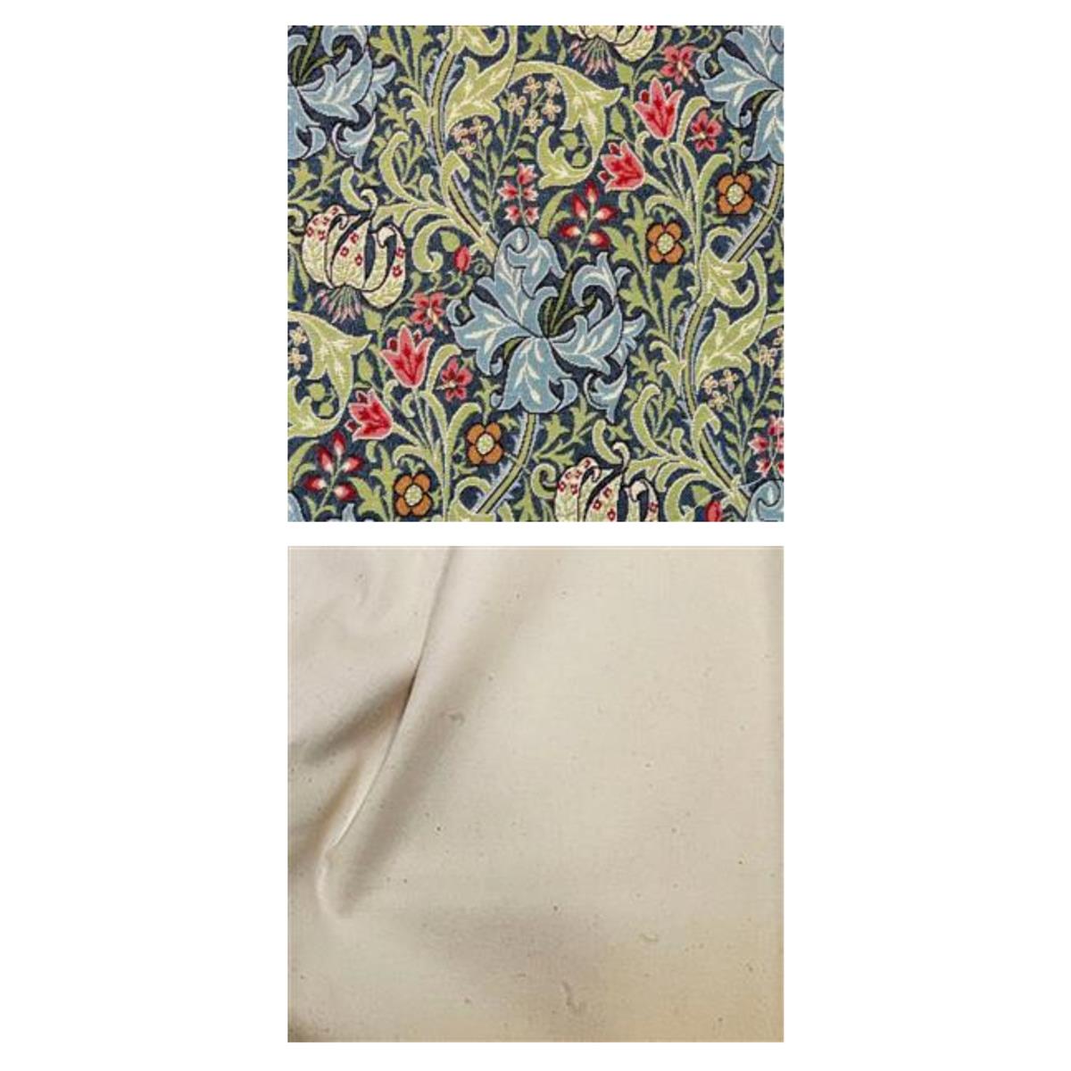 William Morris Golden Lily Deluxe Tapestry And 100% Cotton Natural Seeded Fabric (1m) | SewingStreet