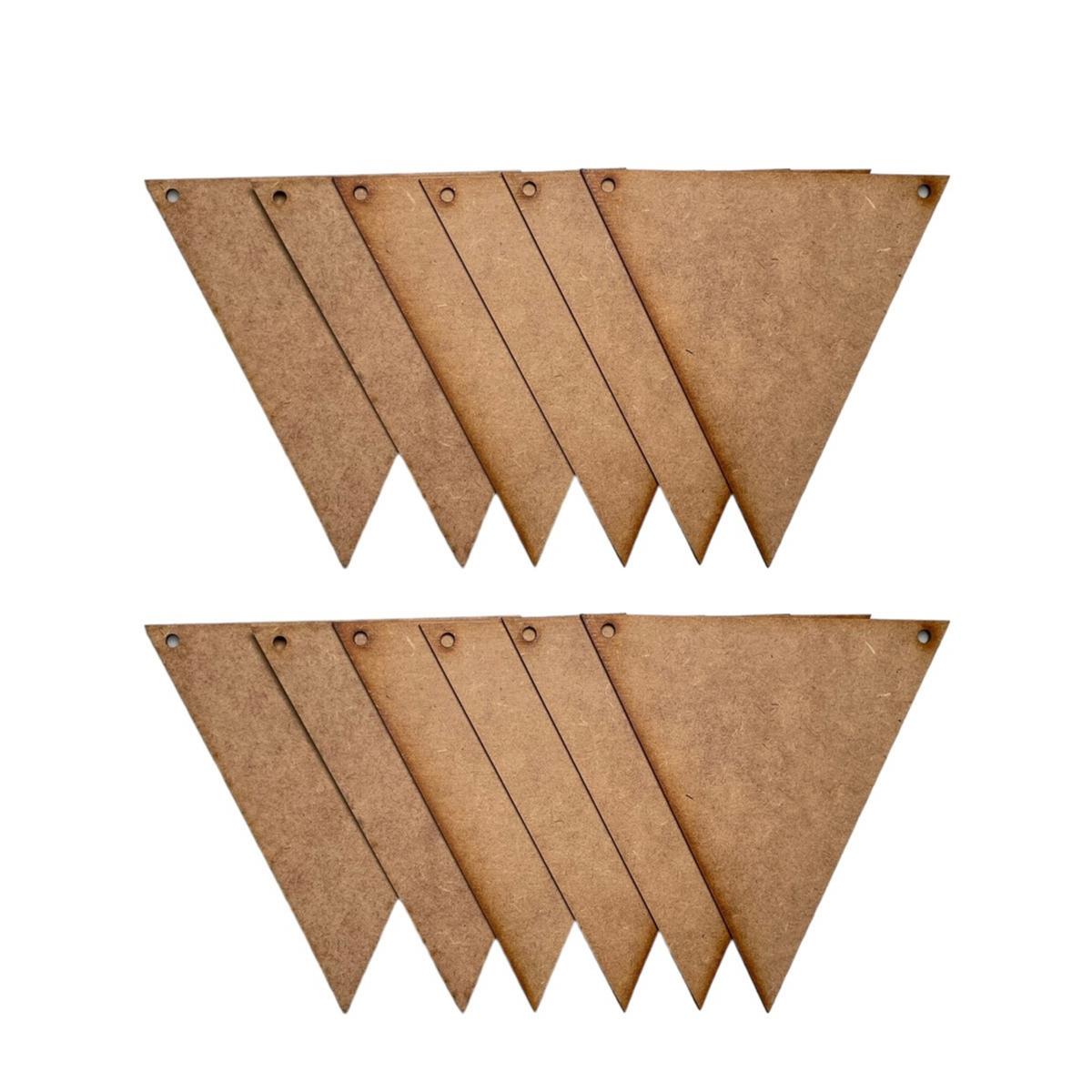 Mini MDF Bunting - Triangle pack of 12 | HobbyMaker